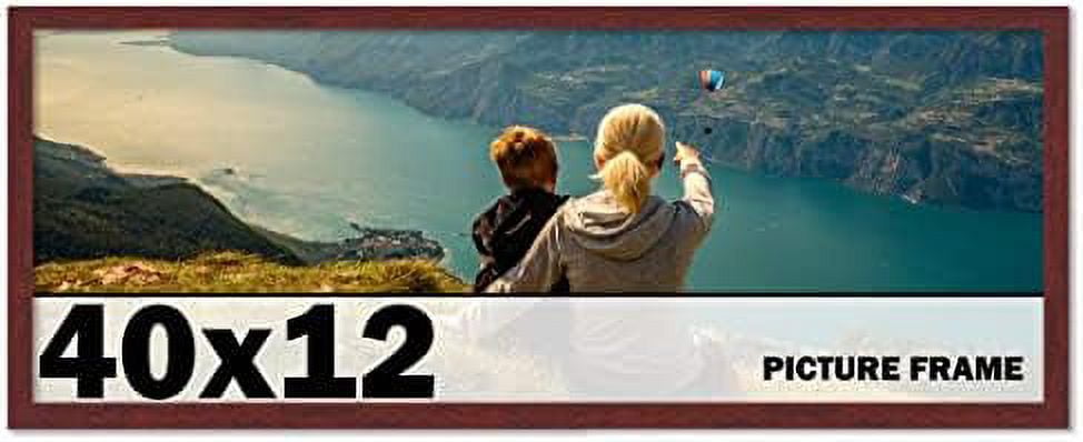40X12 Frame Brown Mahogany Picture Frame - 100% Solid Wood Frame Kit ...
