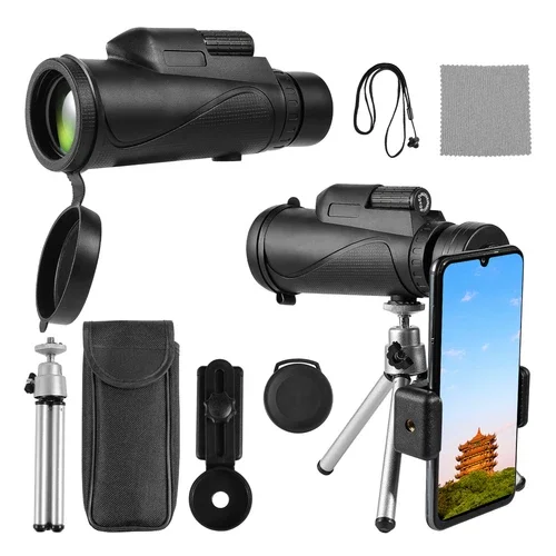 40X60 Zoom Optical Hd Lens Monocular Telescope+ Tripod+ Clip Wildlife ...