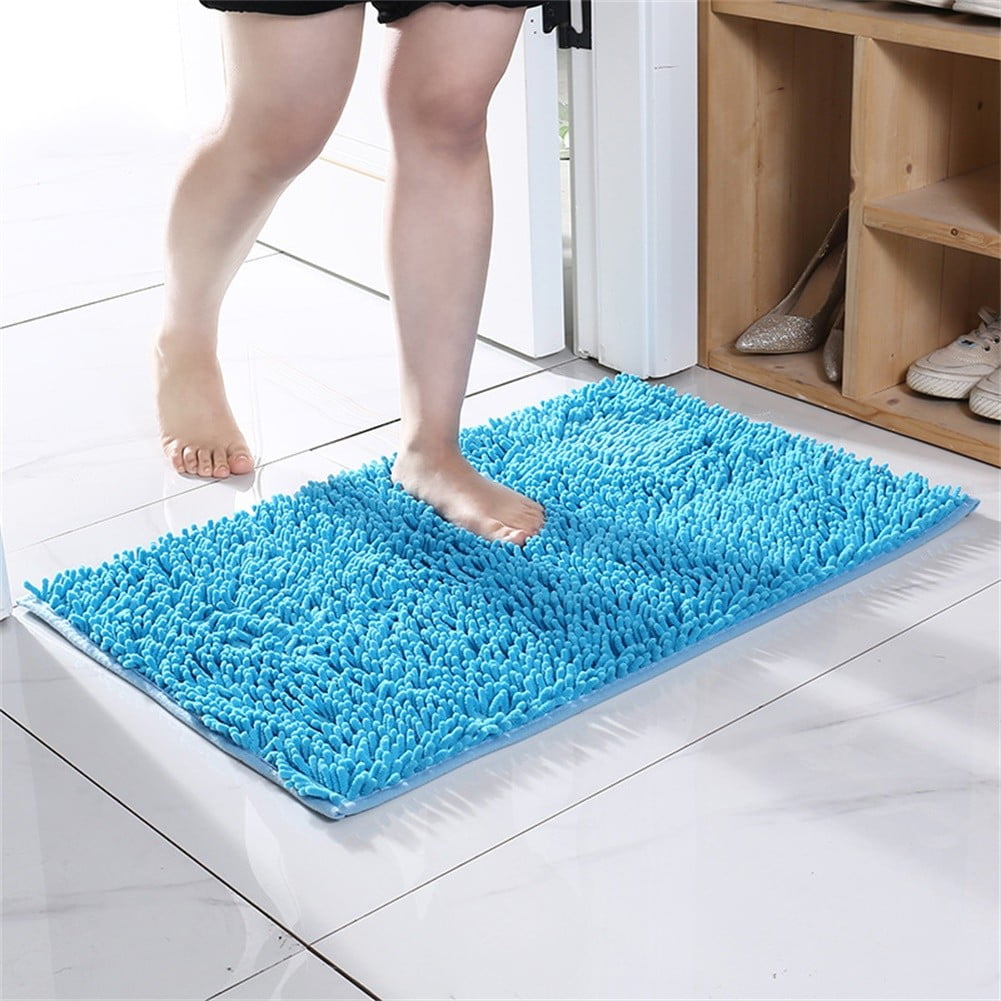 40x60cm Non Slip Absorbent Bath Mat Shower Rugs Rectangle Chenille ...