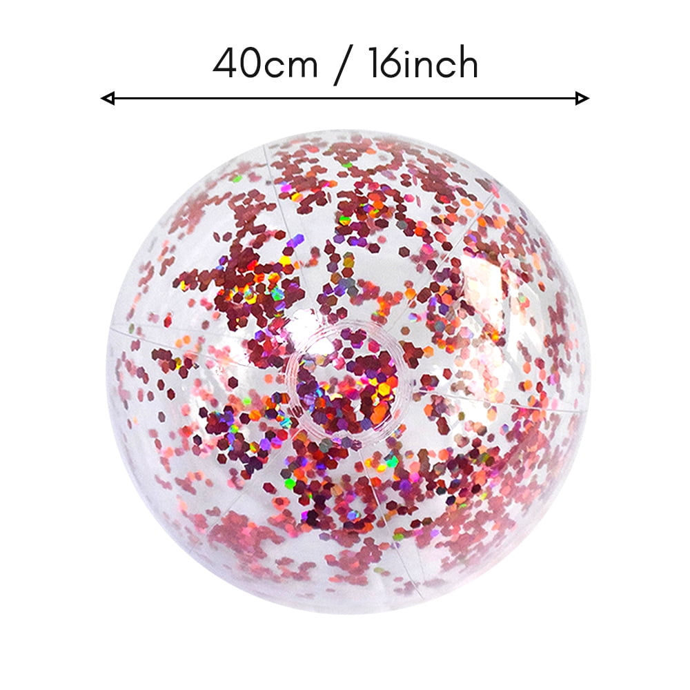 40cm/16inch Beach Ball Transparent Inflatable Swimming Pool Toy Ball ...