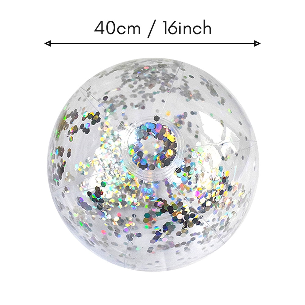 40cm/16inch Beach Ball Transparent Inflatable Swimming Pool Toy Ball ...