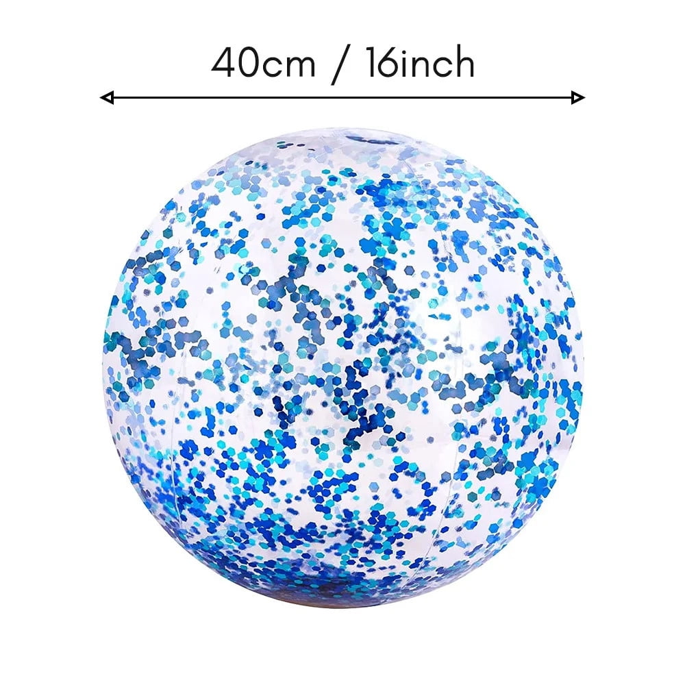 40cm/16inch Beach Ball Transparent Inflatable Swimming Pool Toy Ball ...