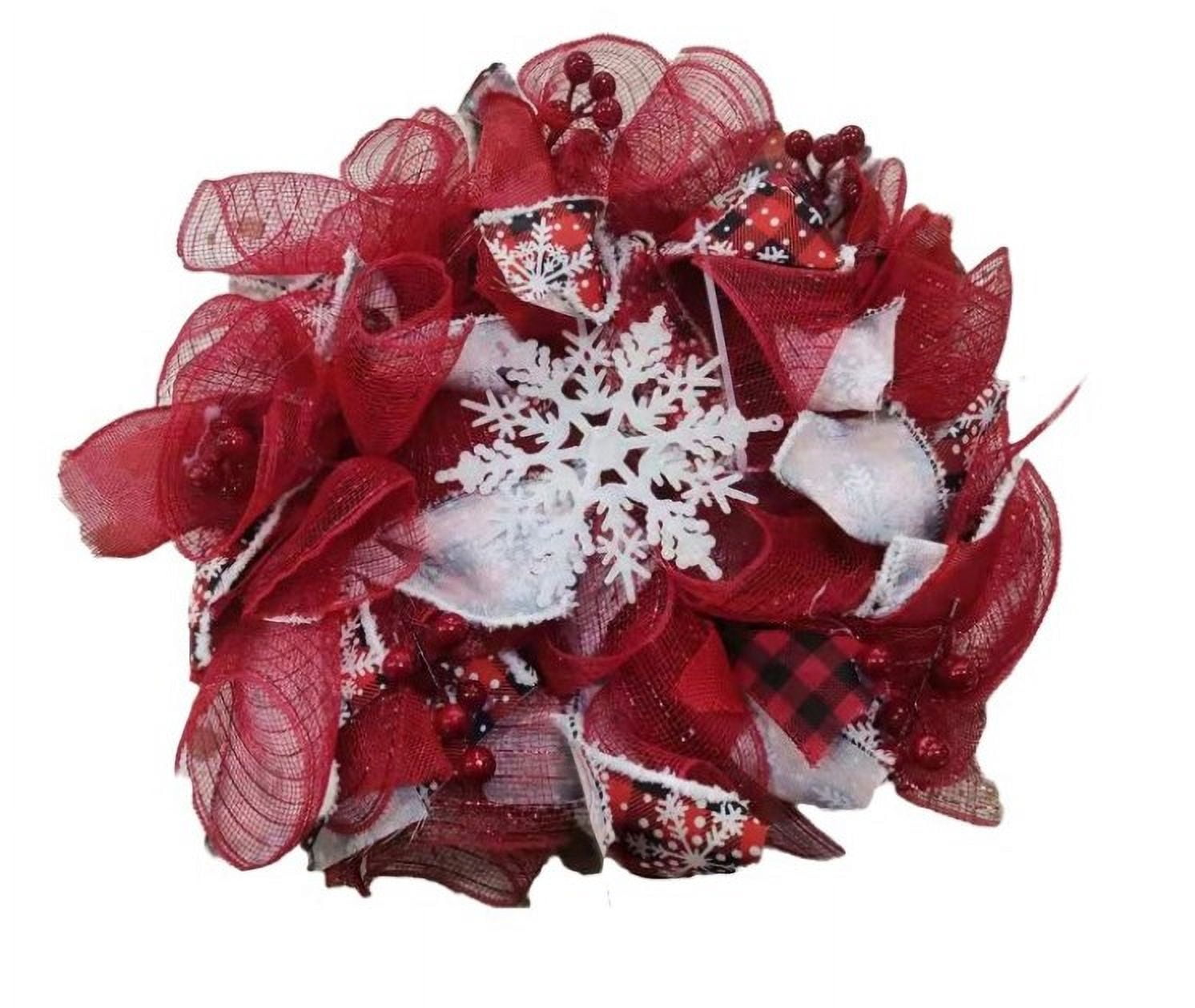 40cm Christmas Snowflake Creative Ribbon Wreath 40cmArtificial ...