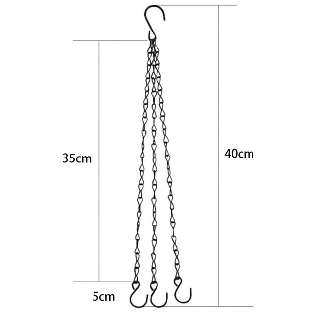 40cm Imitation Rattan Hanging Basket Flower Pot Chain With 3 Hydroponic ...