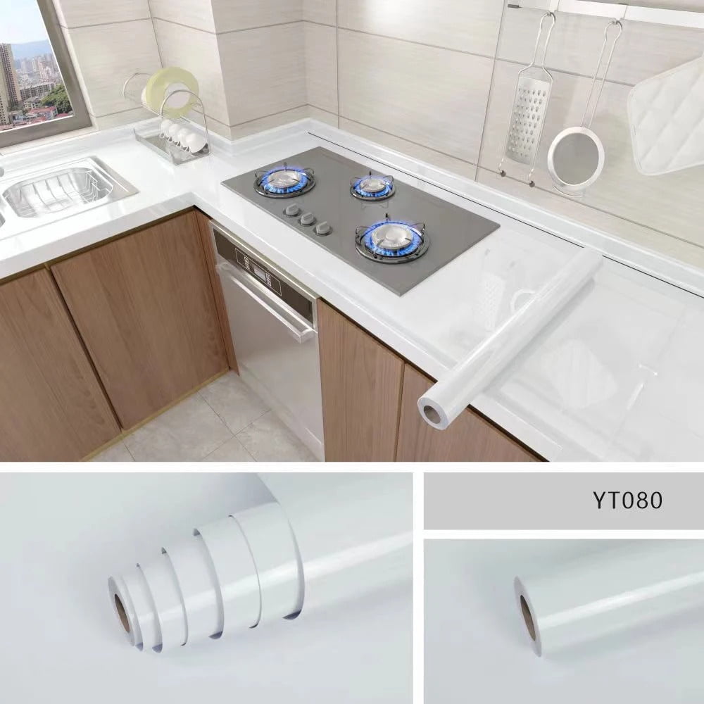 40cm Marble Self-adhesive Wallpaper Kitchen Cabinet Stove Countertop ...