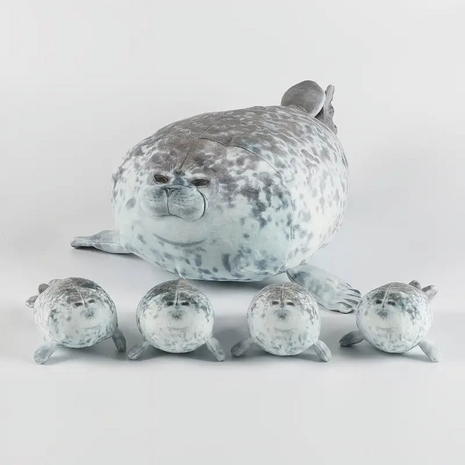 40cm Mother and son Seal five-piece plush toy Seal zipper toy for boys and girls Christmas ...