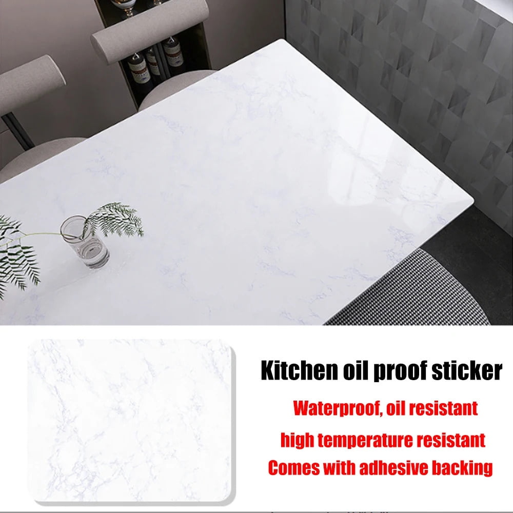 40cm New Marble Kitchen Oil-proof Wall Stickers Self-adhesive Stain ...