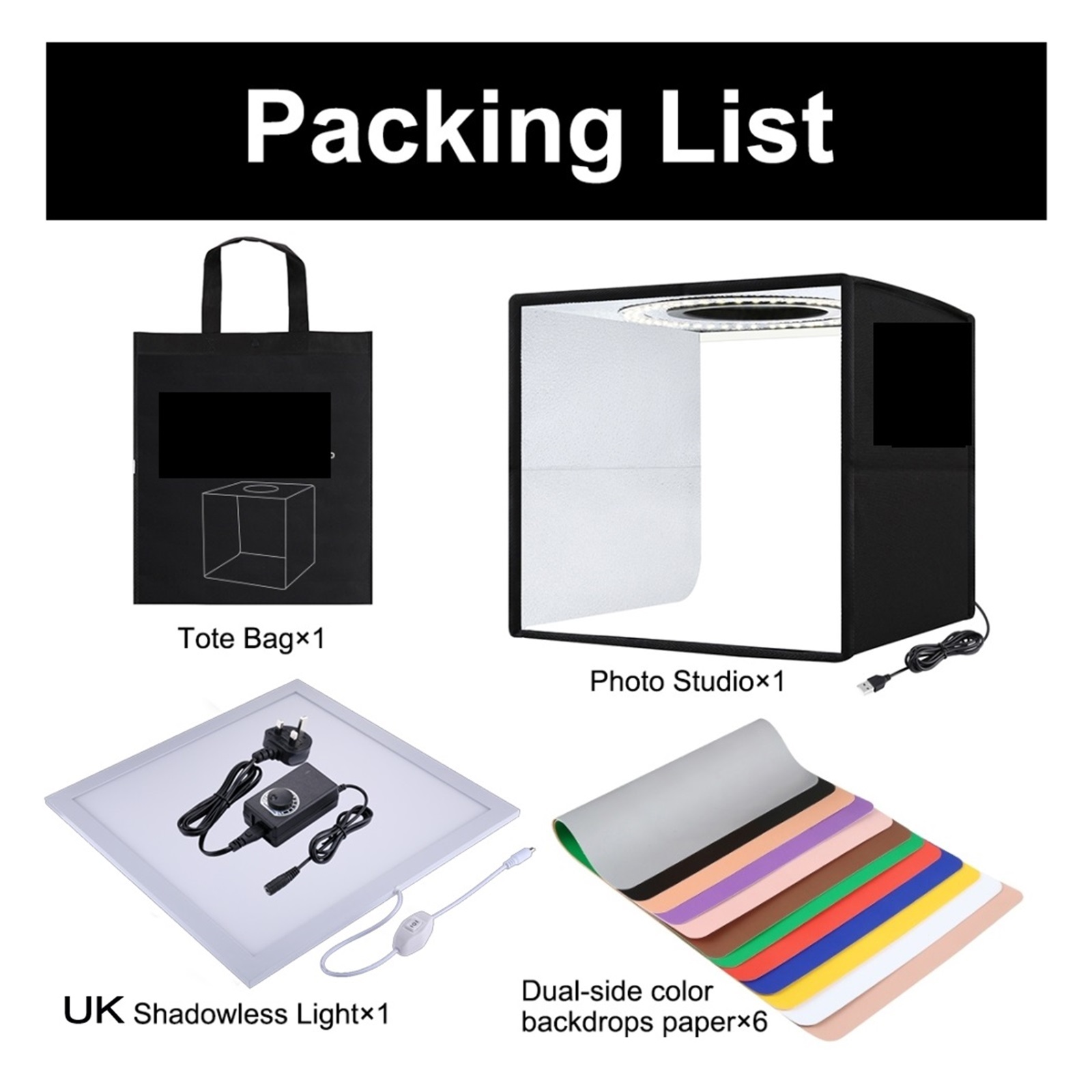 40cm Portable 3200K-6500K Ring LED USB Photo Lighting Desktop Shooting Tent Studio Box With 12 ...