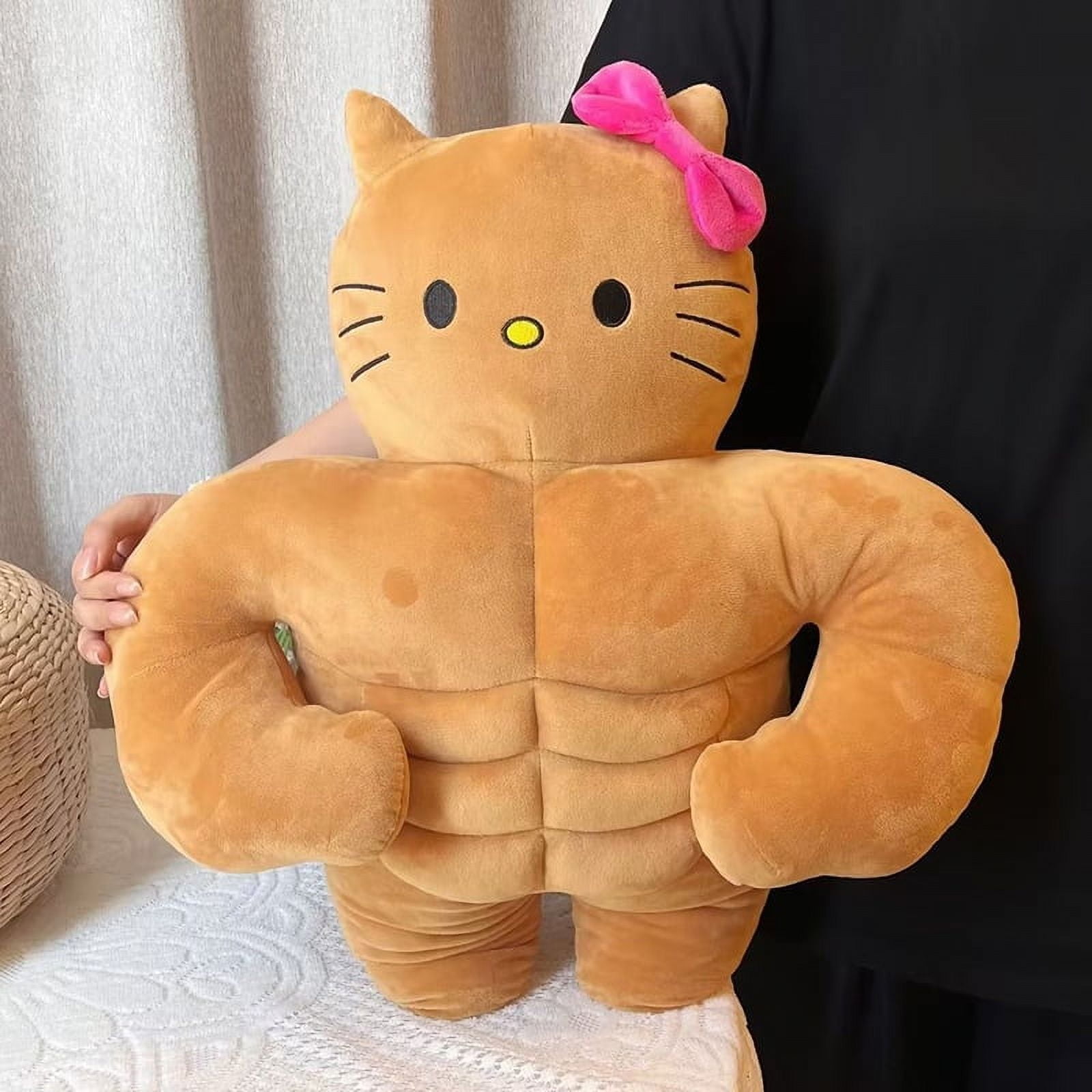 40cm Sanrio Muscle Hello Kitty Plush Anime Kawaii Cartoon Cute Student ...