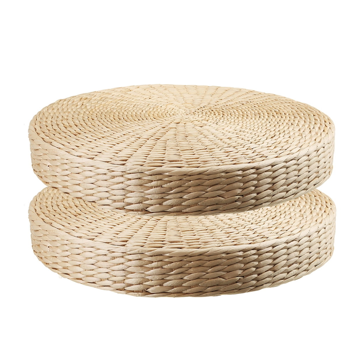 40cm Tatami Cushion Round Straw Weave Handmade Pillow Floor Meditation ...