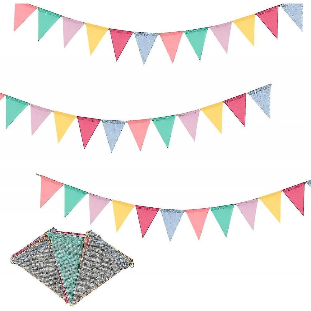 40ft/12m Bunting Outdoor Waterproof, 3 Strip Bunting Decorations ...
