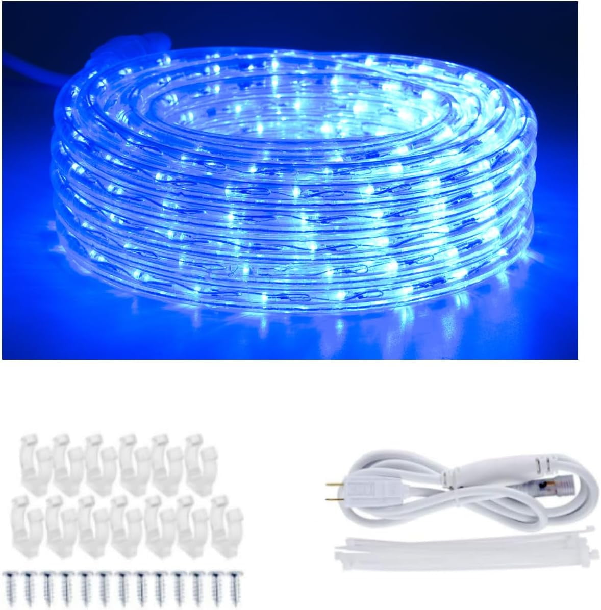 40ft Blue Led Rope Lights, Waterproof, 432LEDs, Outdoor, Indoor ...