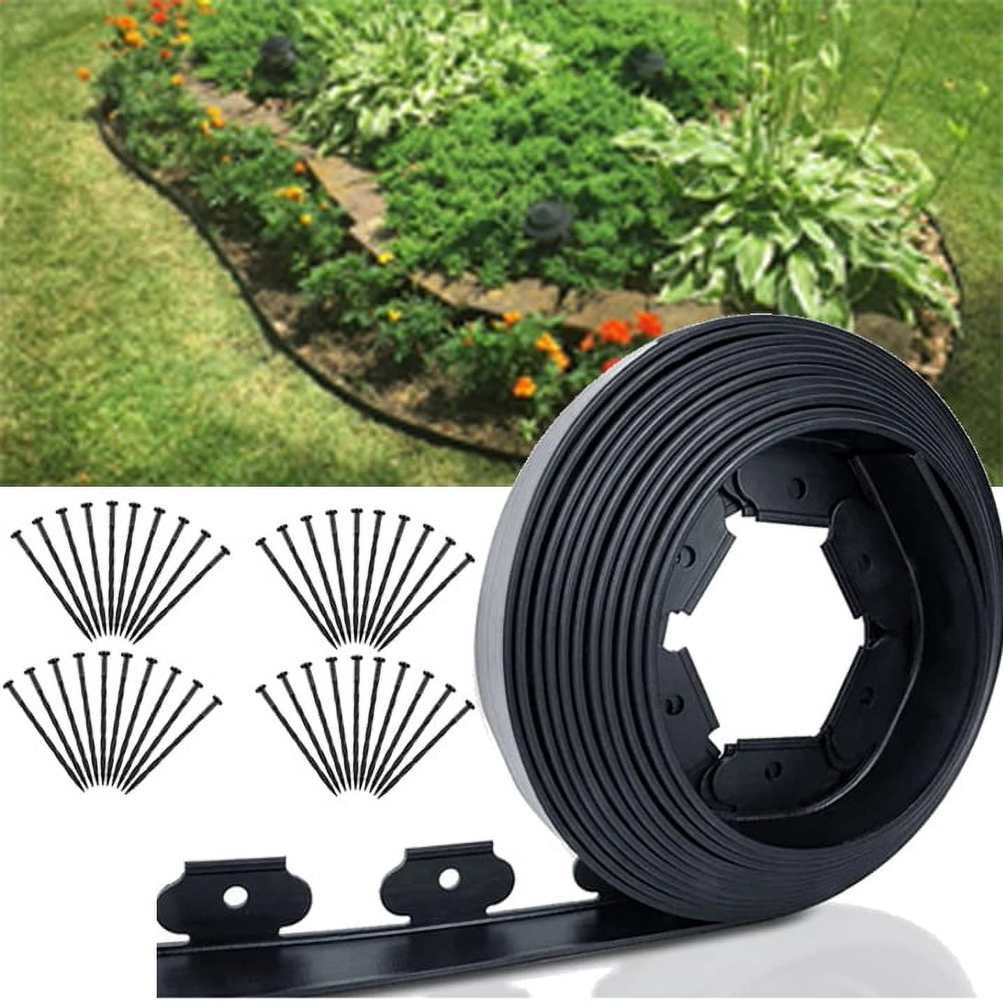 40ft Garden Landscape Edging,Landscape Edging with 40 Landscape Spikes ...