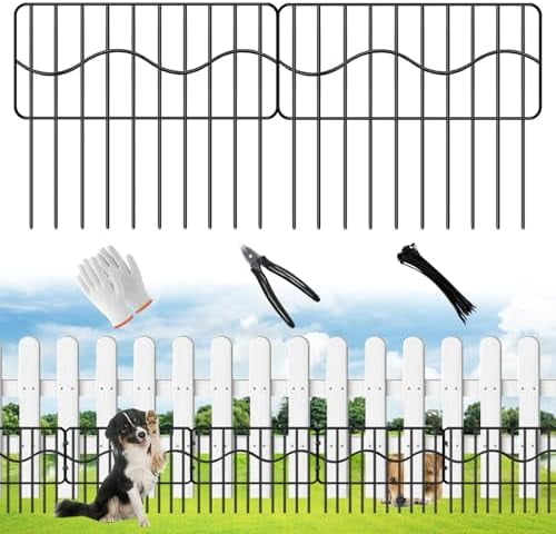 40ft(L) x 13in(H) Garden Animal Barrier Fence, 28panels No Dig Fences ...