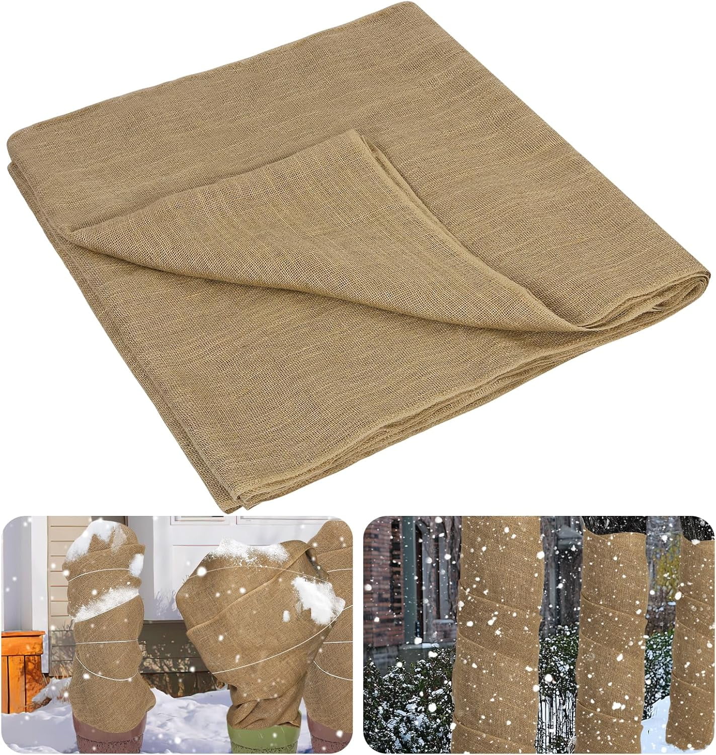 40ftx40in Natrual Burlap Plant Covers Freeze Protection - Winter Frost ...