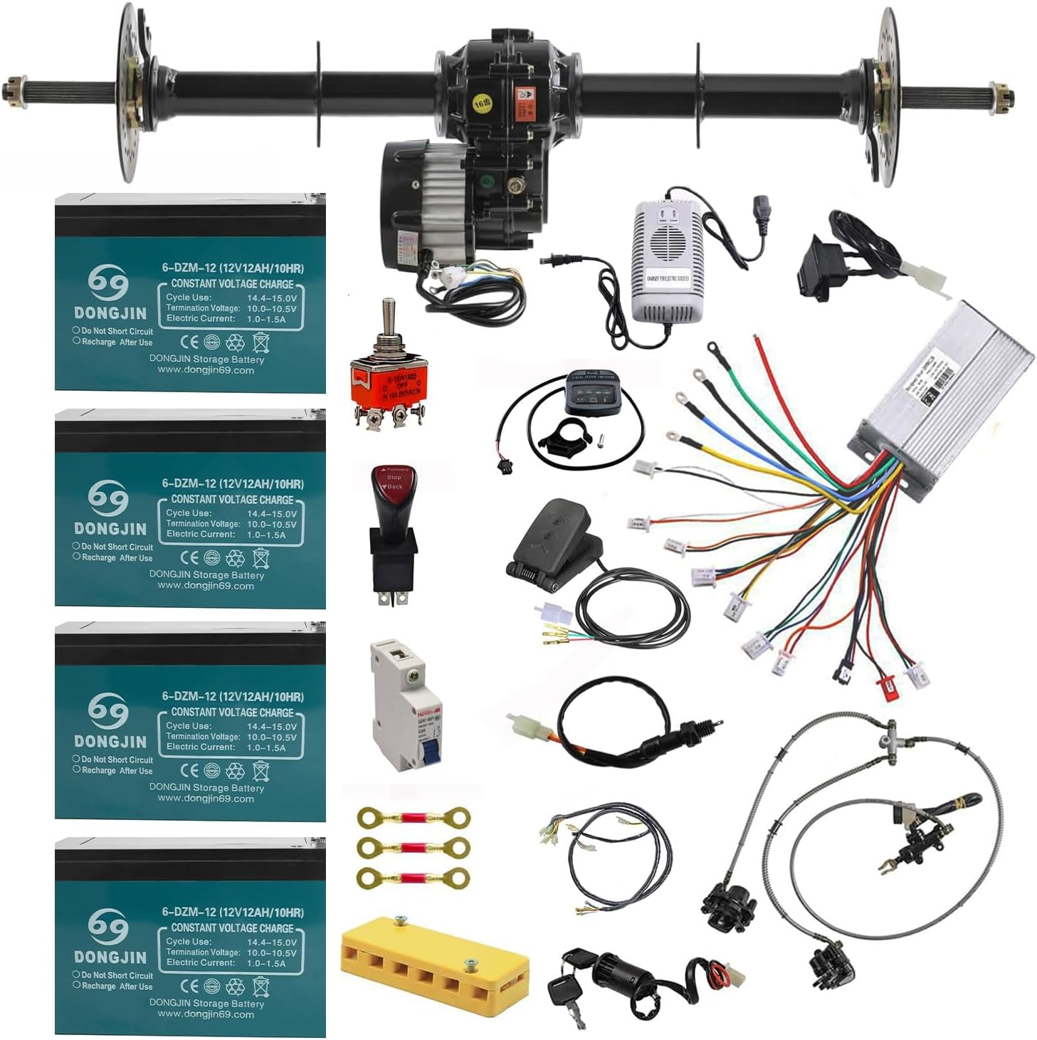 40in/1020mm Rear Axle Kit 48V 1000W Electric Motor Differential Gearbox ...