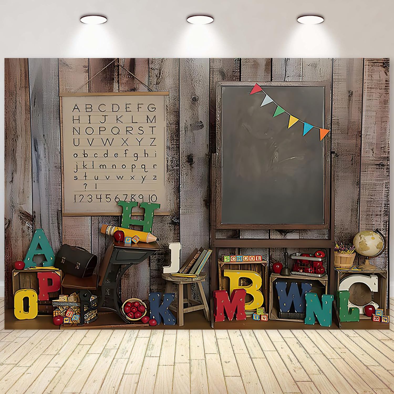 40in*60in Back to School Backdrop Black Chalkboard Globe Book ...