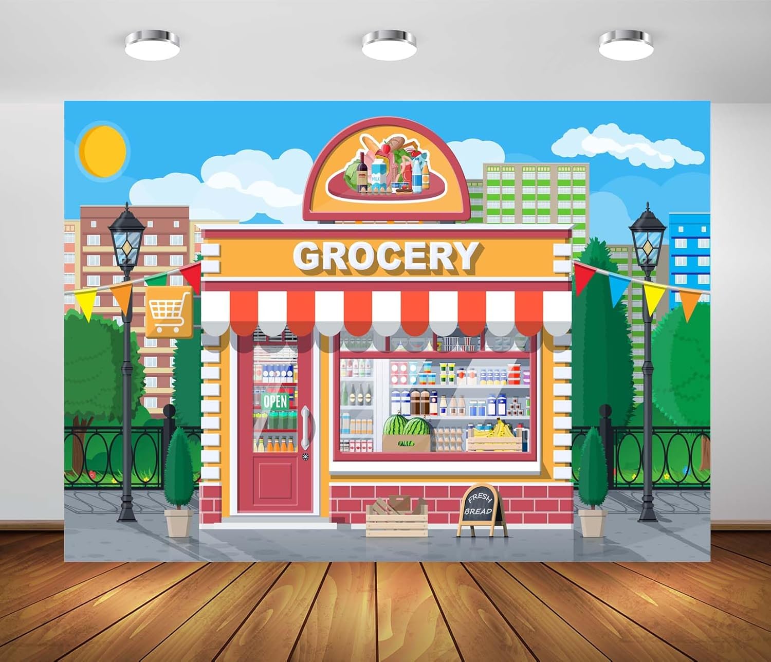 40in*60in Fabric Grocery Store Backdrop for Kids Photography Small ...