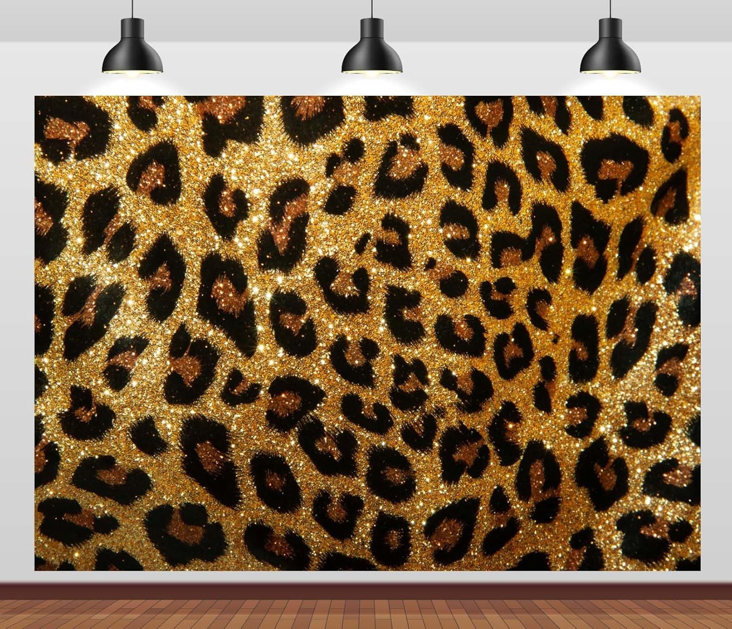 40in*60in Fabric Leopard Print Backdrop Gold Brown Black Spots Cheetah ...