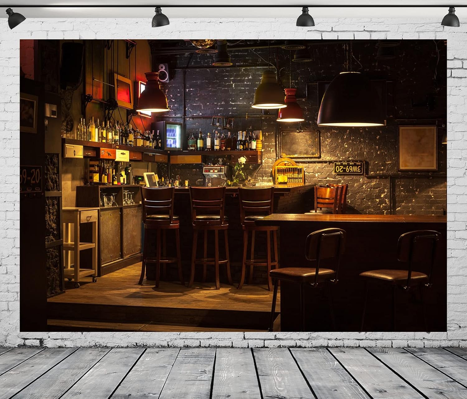 40in*60in Night Bar Fabric Backdrop Modern Speakeasy Wine Glasses Pub ...