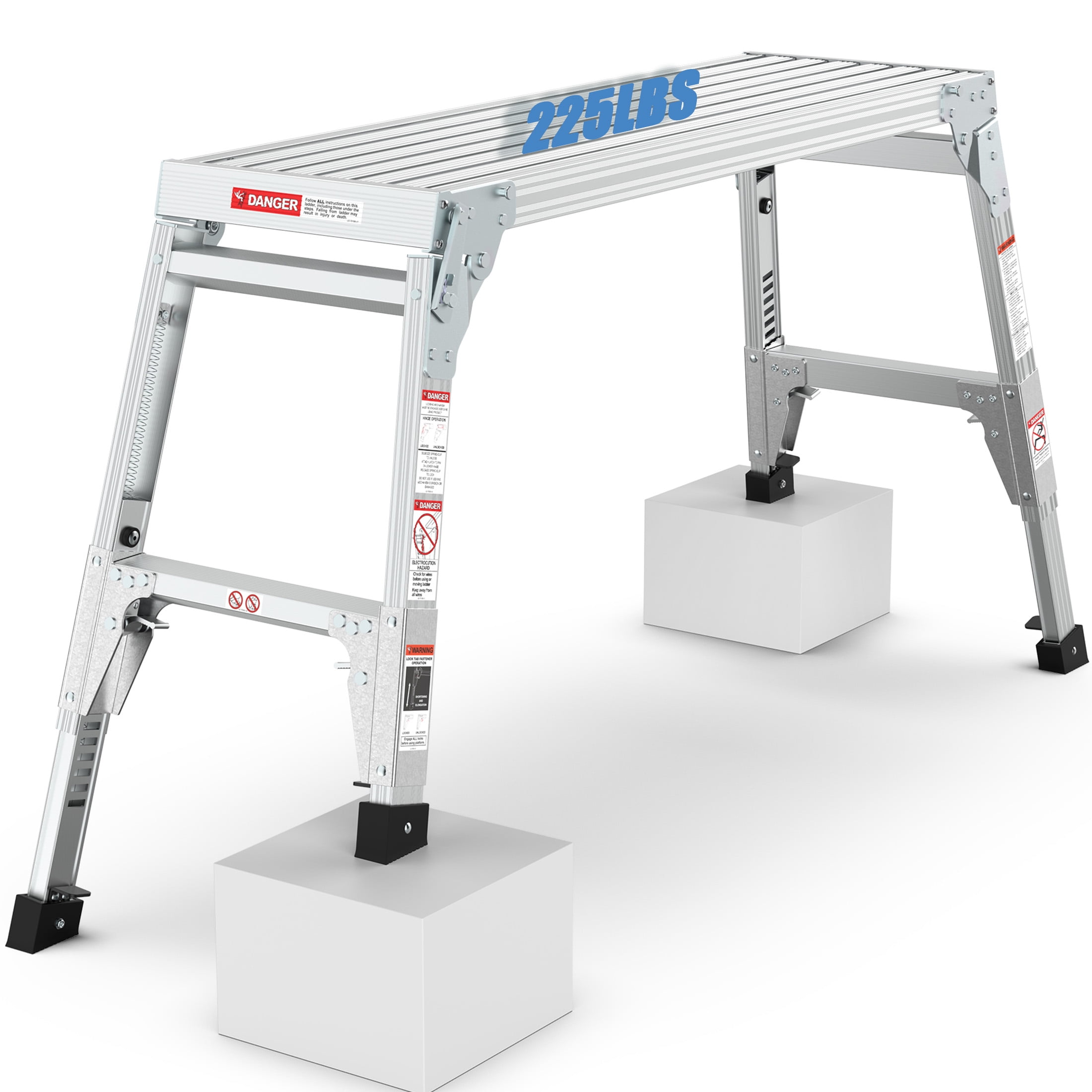 40in Aluminum Work Platform, Collapsible Scaffolding Platform with ...