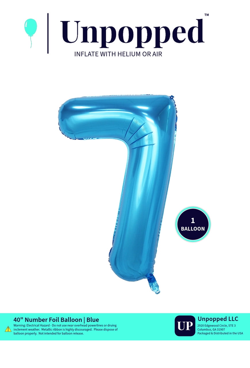 40in Blue Number Balloon #7 | Unpopped - Walmart.com