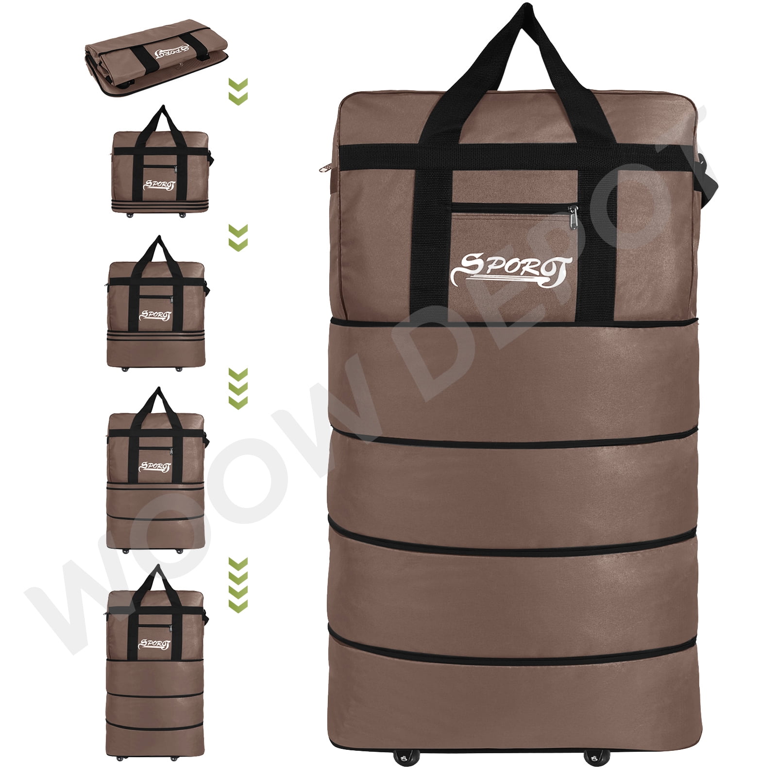 WOOW DEPOT 40in Expandable Suitcase Bag 4 Layer Collapsible Rolling ...