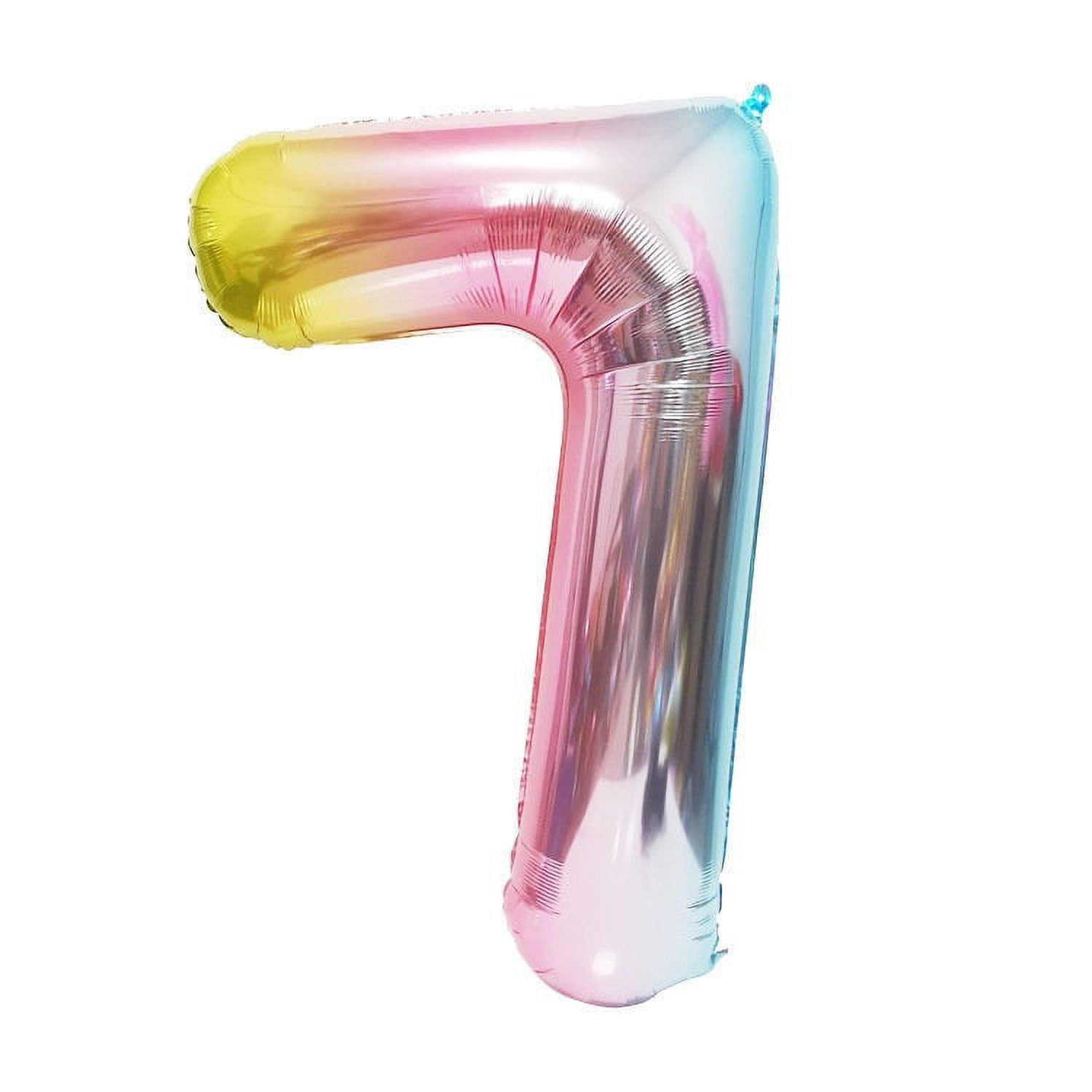 40in Rainbow Gradient Color Foil Number Balloon - Perfect for ...