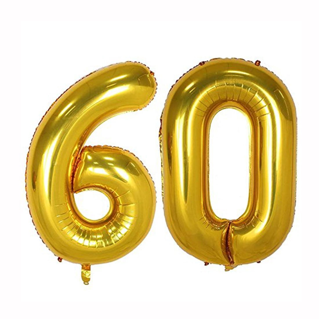 40inch Gold Foil CORNET 60 Helium Jumbo Digital Number Balloons, 60th ...