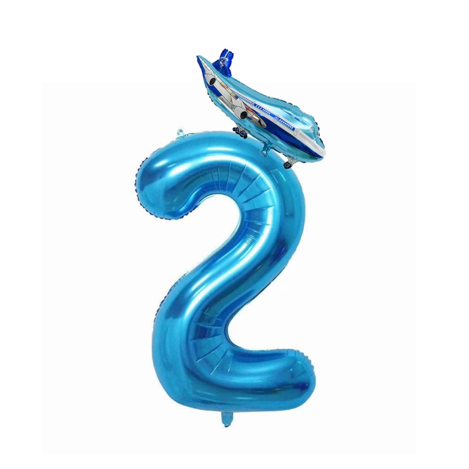 40inch Numbers (Blue airplane number 2) C35 Airplane Balloon 2 Blue ...