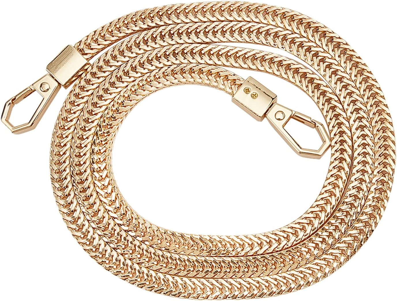 40inch Snake Bone Chain Bag Chain Metal Flat Golden Purse Chain with ...