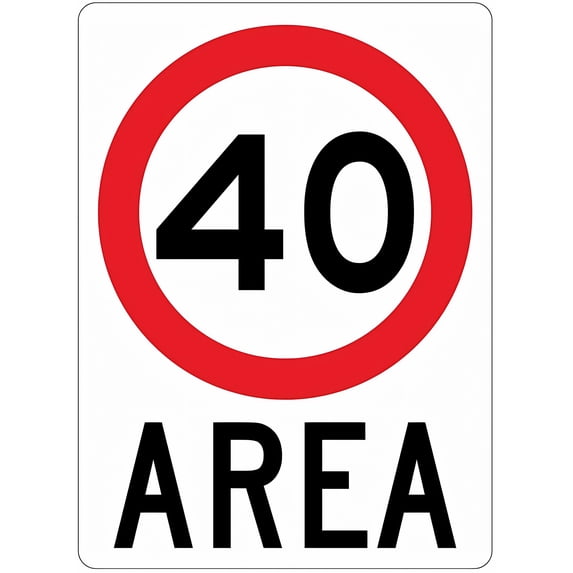 40km Area Vintage Traffic Metal Decor Sign - 8"x12" Home Farm Bar ...
