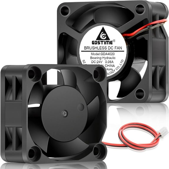 40mm Brushless Cooling Fan, 40mm x 40mm x 20mm 24V DC Fan 2Pin 6000RPM ...