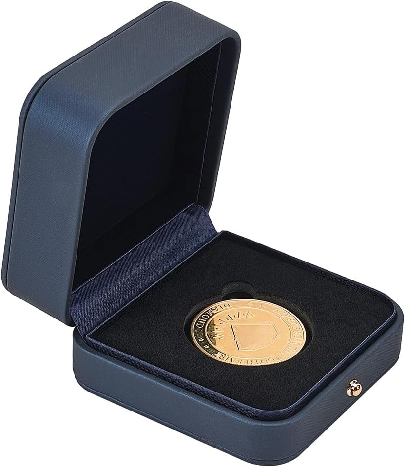 40mm Coin Presentation Display Box Holder Prussian Blue Square ...