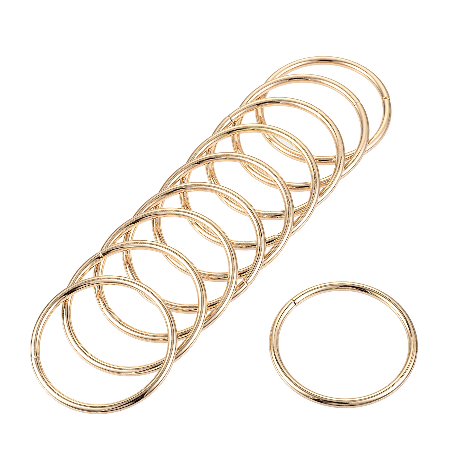 40mm Metal O Rings Non-Welded for Straps Bags Belts DIY Gold Tone 30pcs ...