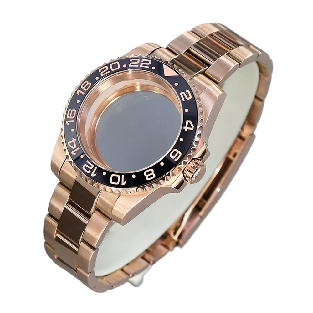 40mm NH34 Watch Cases Rose Gold bands Sapphire Crystal For Seiko NH35 ...