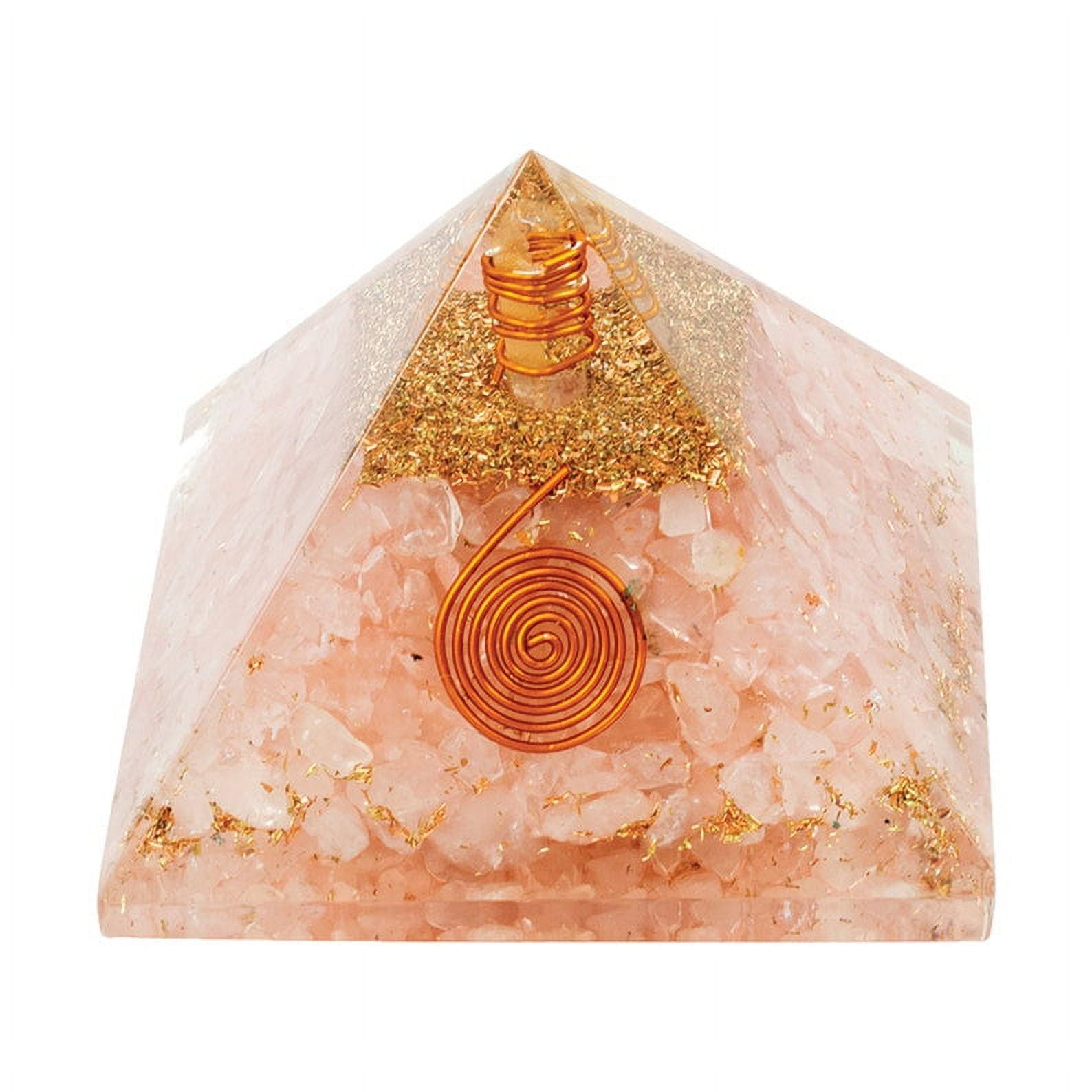 40mm Orgonite Rose Quartz Crystal Pyramid | EMF Protection Orgone ...