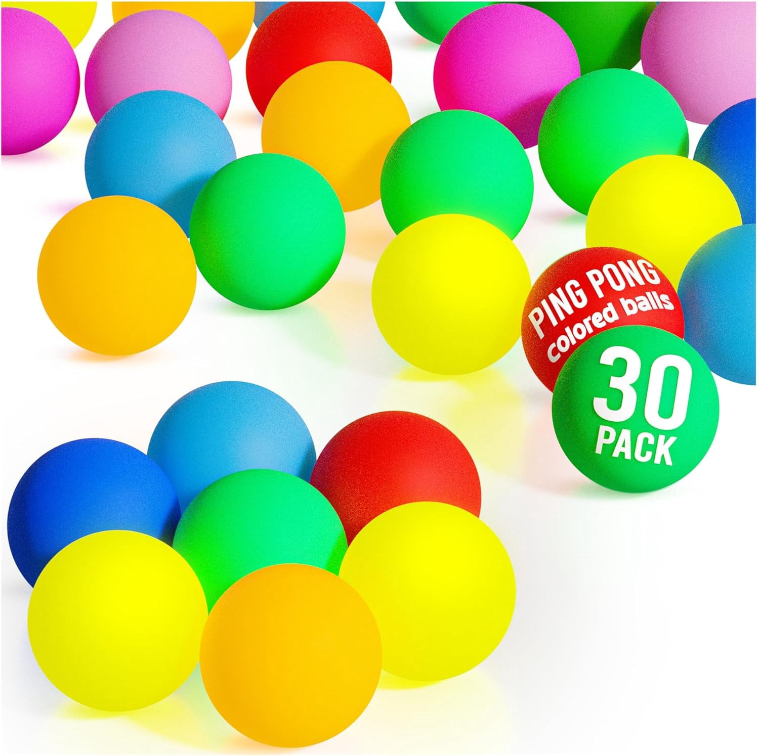 40mm Ping Pong Balls 30 or 50 Pack Colored Table Tennis Balls for Games ...