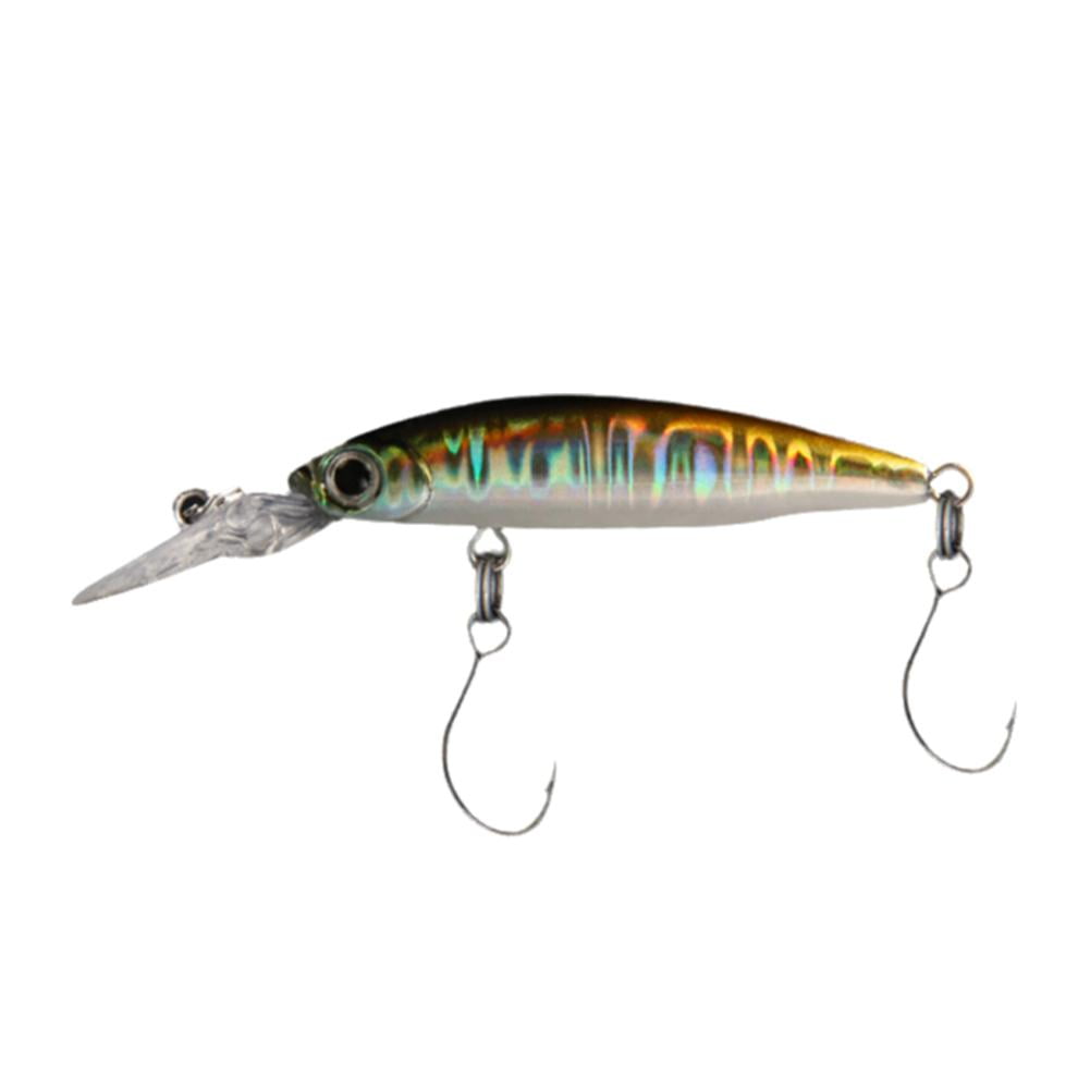 40mm Slowly Sinking Fishing Lure Artificial Bait VIB 3D Minnow Eyes ...