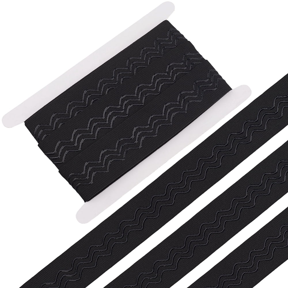 40mm Wide Black Silicone Non-Slip Elastic Gripper Band 5m Flat ...