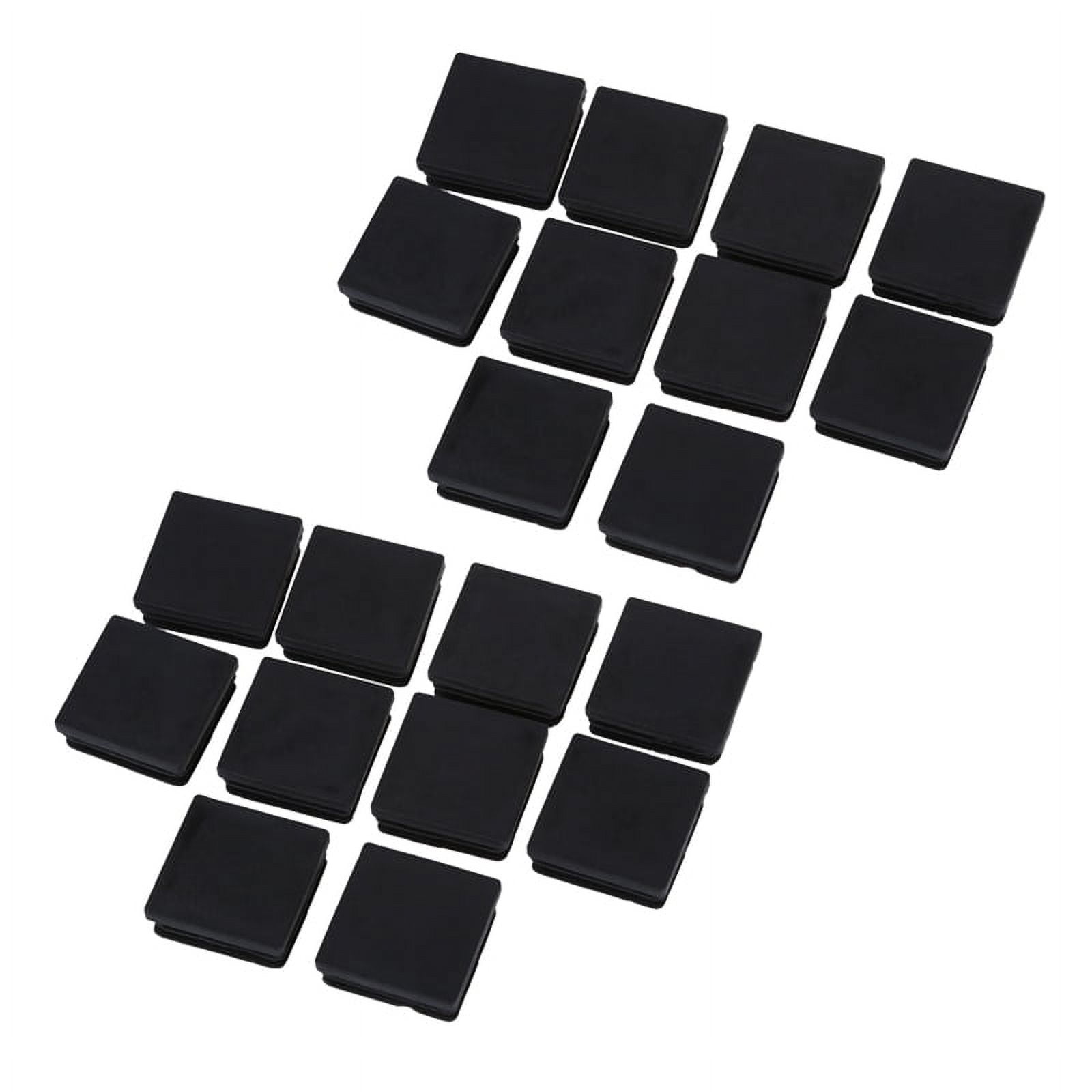 40mm x 40mm Plastic Square Tube Inserts End Blanking Caps Black 20 Pcs ...