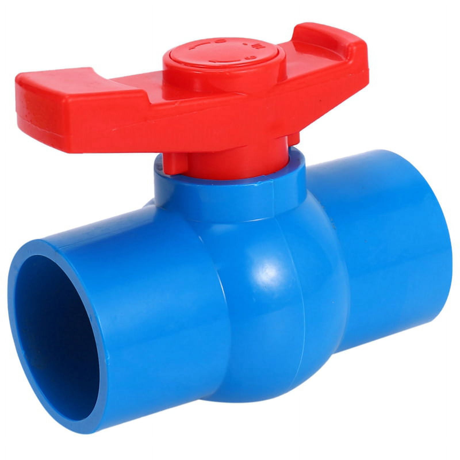 40mm x 40mm Slip Full Port Red Handle Lever U-PVC Ball Valve Blue ...