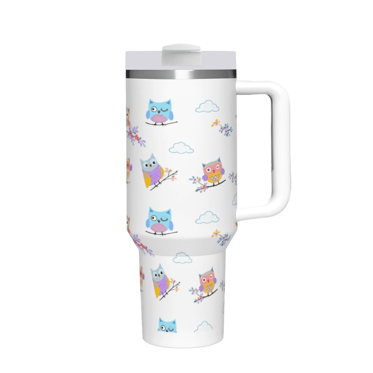 40oz Adorable Cartoon Owl Tumbler, Vacuum Insulated Travel Mug with ...