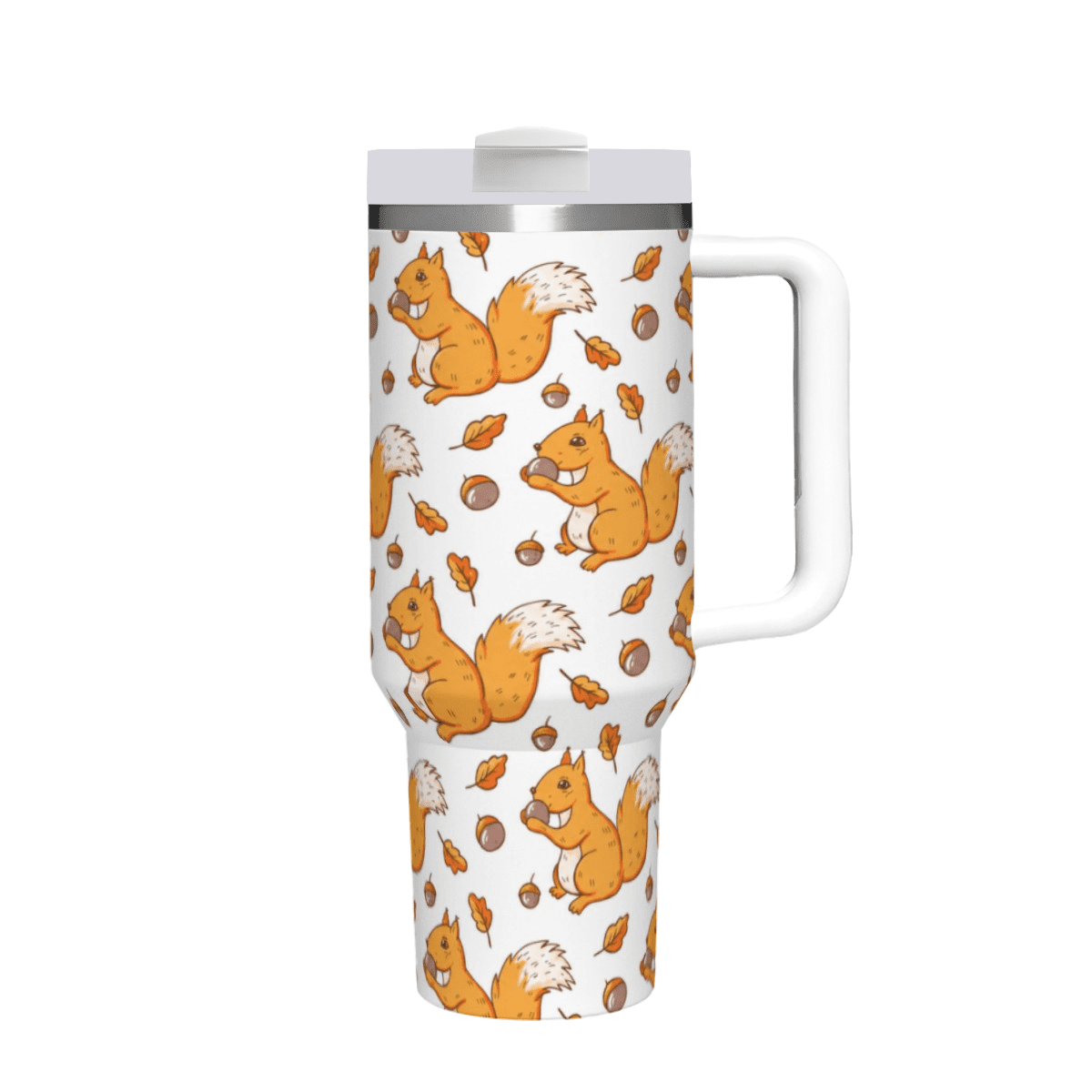 40oz Autumn Squirrel Tumbler, Vacuum Insulated Travel Mug with Handle ...