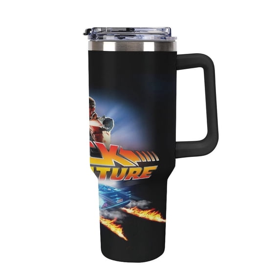 40oz Back T0 Movie Future Insulated Tumbler With Lid and Straws ...