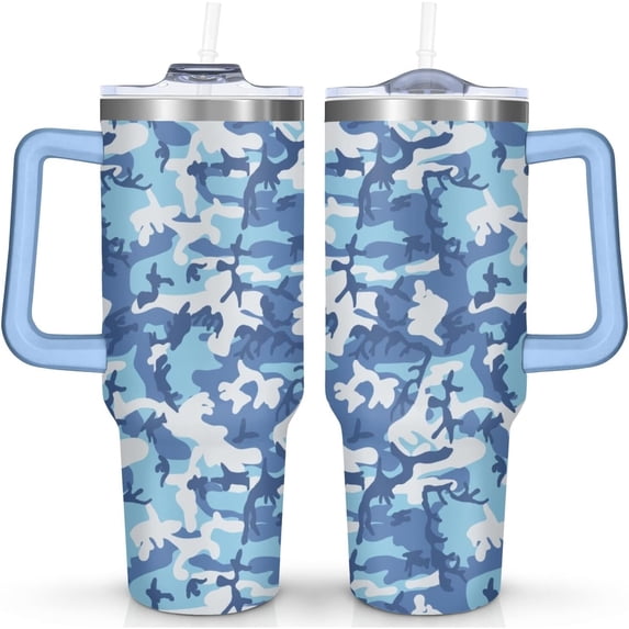 40oz Blue Camo Tumbler with Handle - Walmart.com
