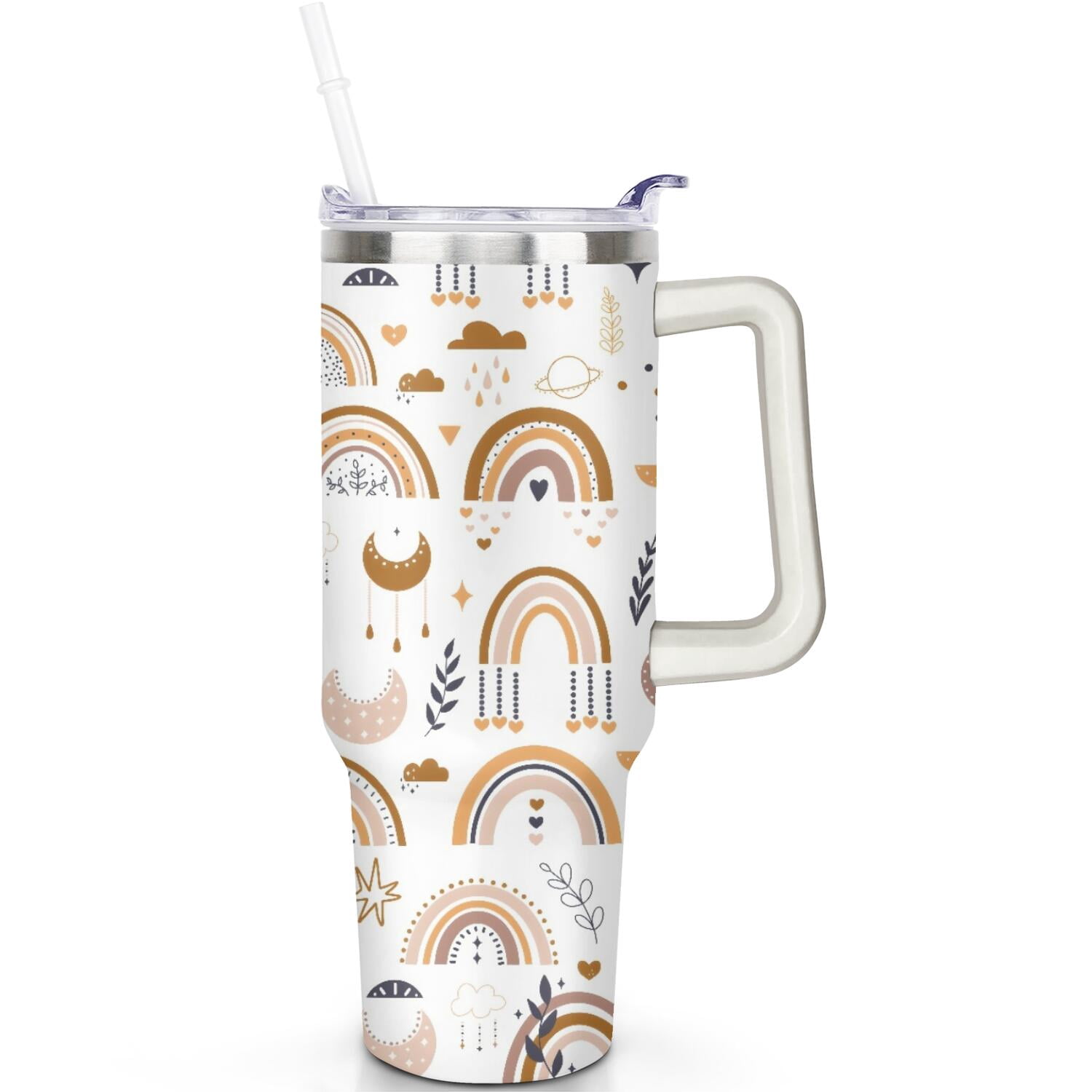 40oz Boho Tumbler with Spill Proof Lid & Straw | Handle | 40 oz Bohemia ...