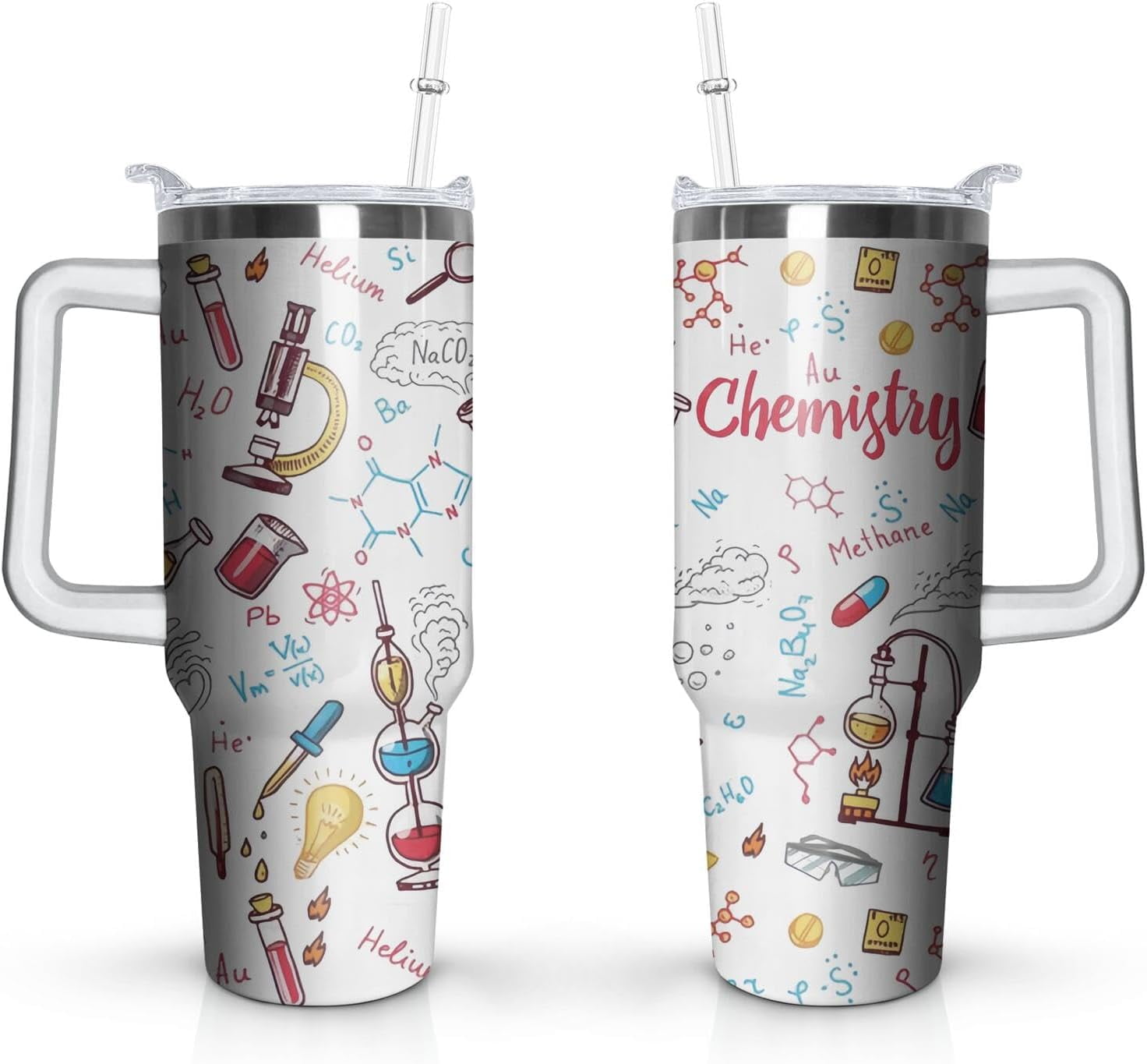 40oz Chemistry Teacher Gifts Chem Tumbler with Handle and Straw ...