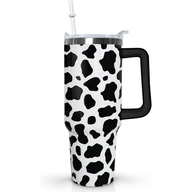 40oz Cow Tumbler With Handle,Cow Print Gifts for Women,Cow Print skinny ...