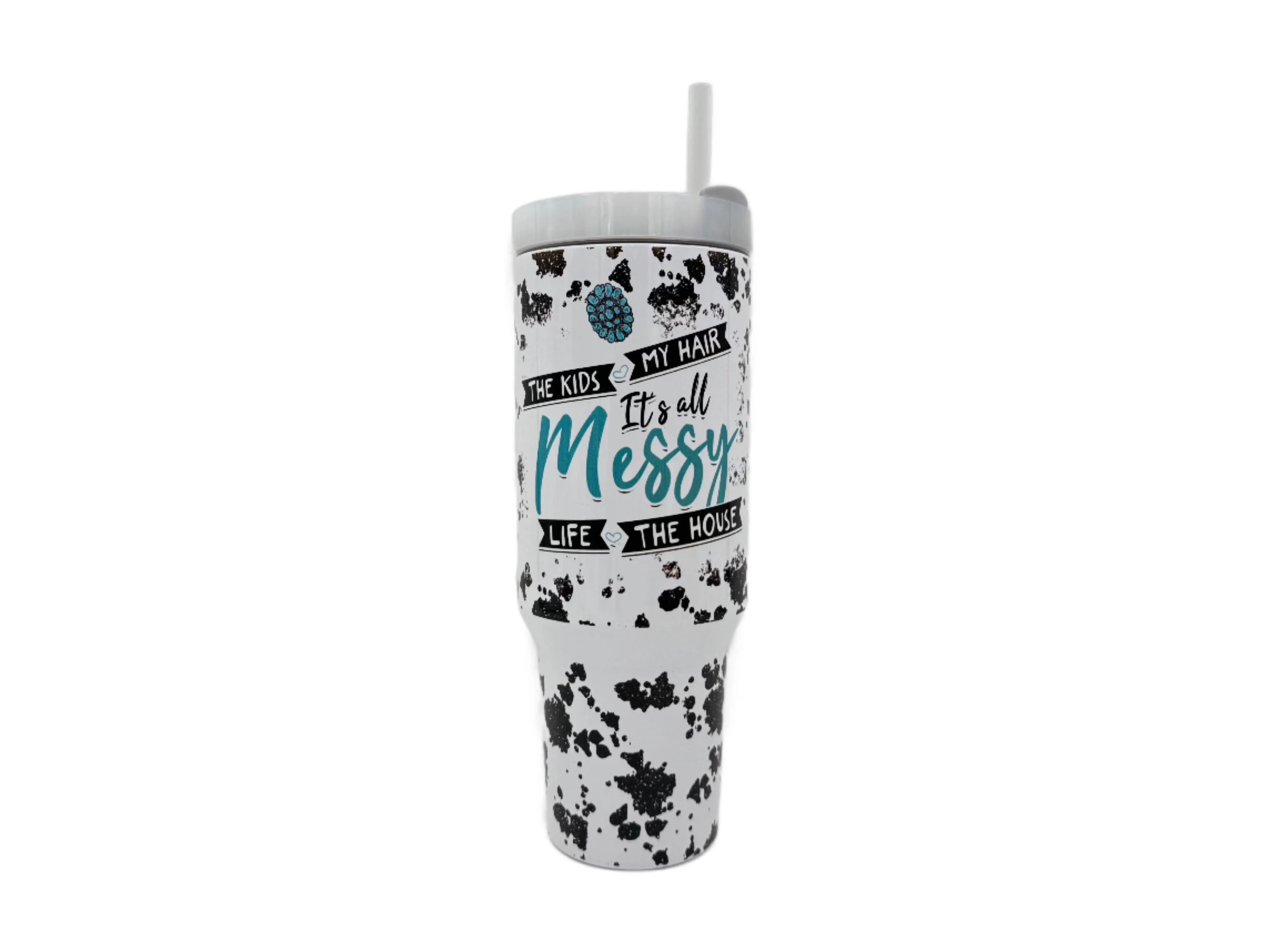 40oz Custom It's All Messy Spots Sublimation Tumbler w/ Handle ... 40oz Custom It's All Messy Spots Sublimation Tumbler w/ Handle ...